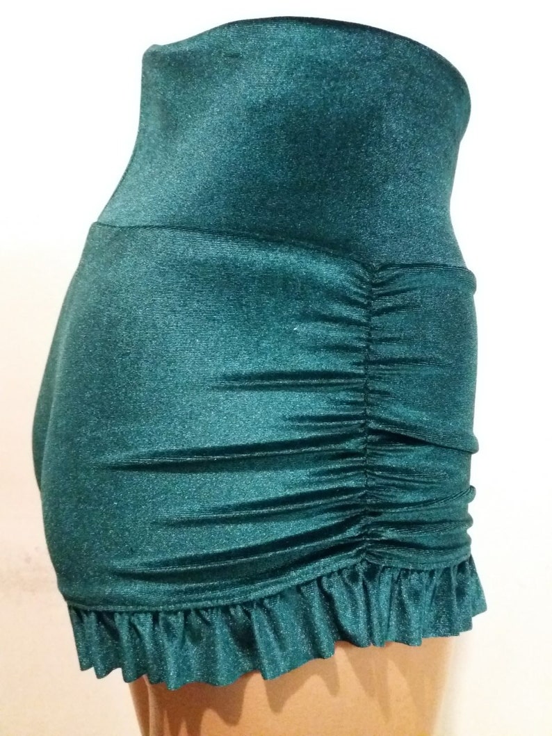 Green Velvet Ruffle Shorts/ Ruffle Shorts/ Womens Shorts/ - Etsy