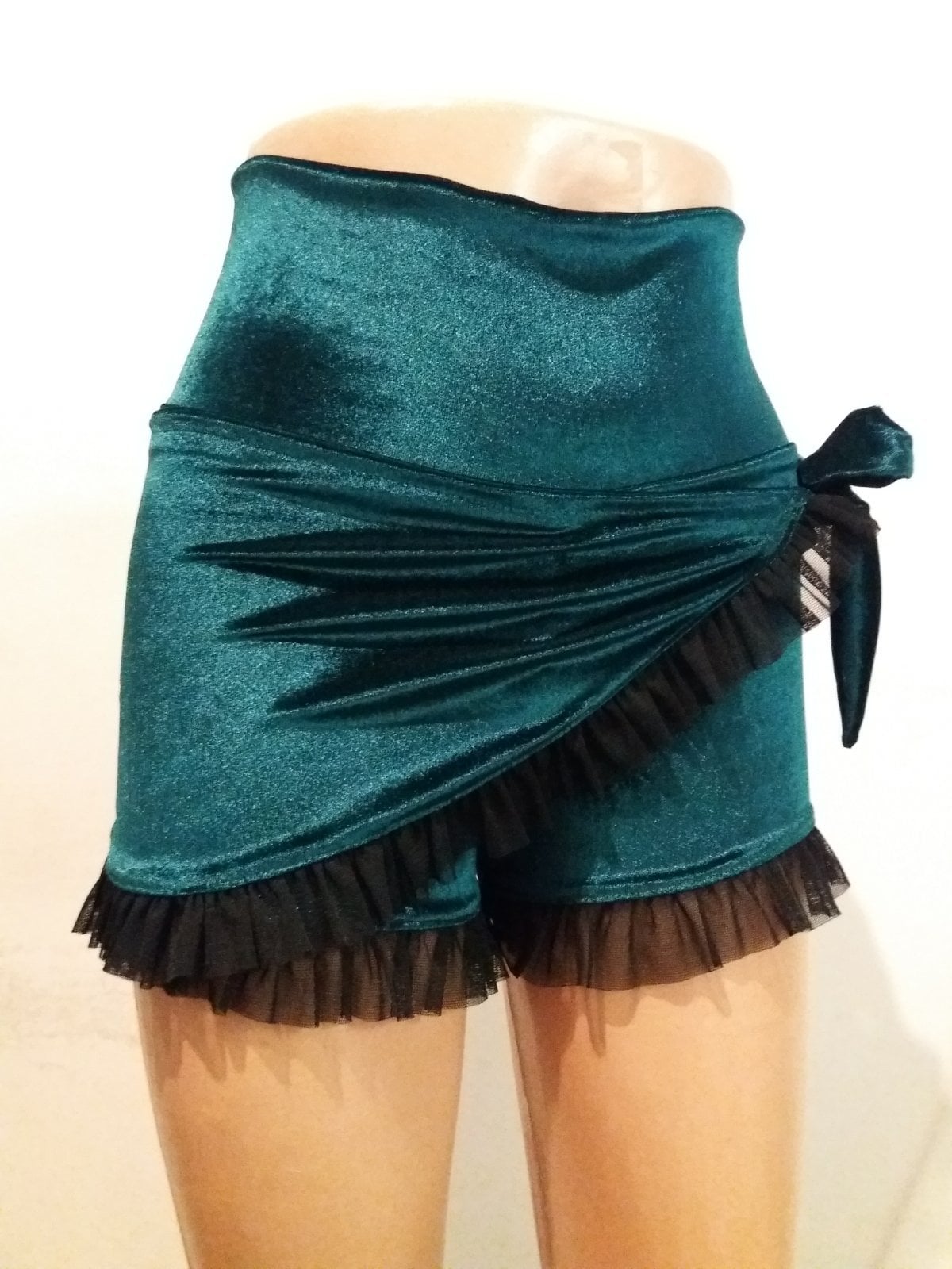 Green Velvet Ruffle Shorts/ Velvet Shorts/ Booty Shorts/ - Etsy