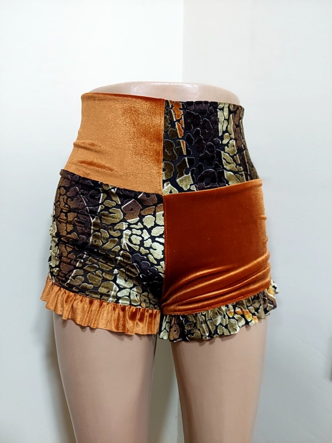 Colorful Velvet Ruffle Shorts - Etsy