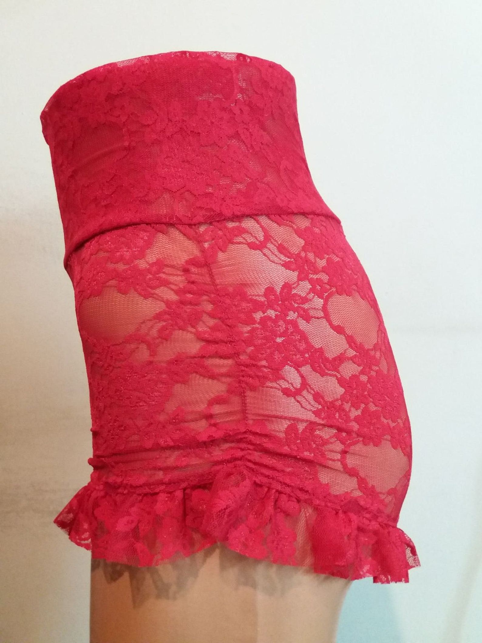 Red Lace Ruffle Shorts/ Wedding Shorts/summer Shorts /sexy | Etsy