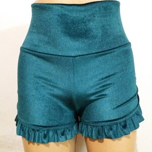 Green Velvet Ruffle Shorts/ Ruffle Shorts/ Womens Shorts/ - Etsy
