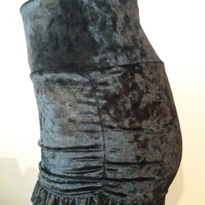 Black Crushed Velvet Ruffle Shorts/ Ruffle Shorts/ Womens Shorts ...