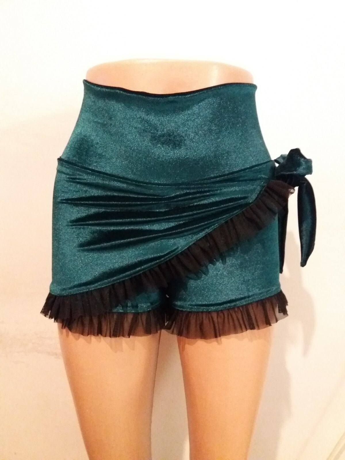 Green Velvet Ruffle Shorts/ Velvet Shorts/ Booty Shorts/ - Etsy