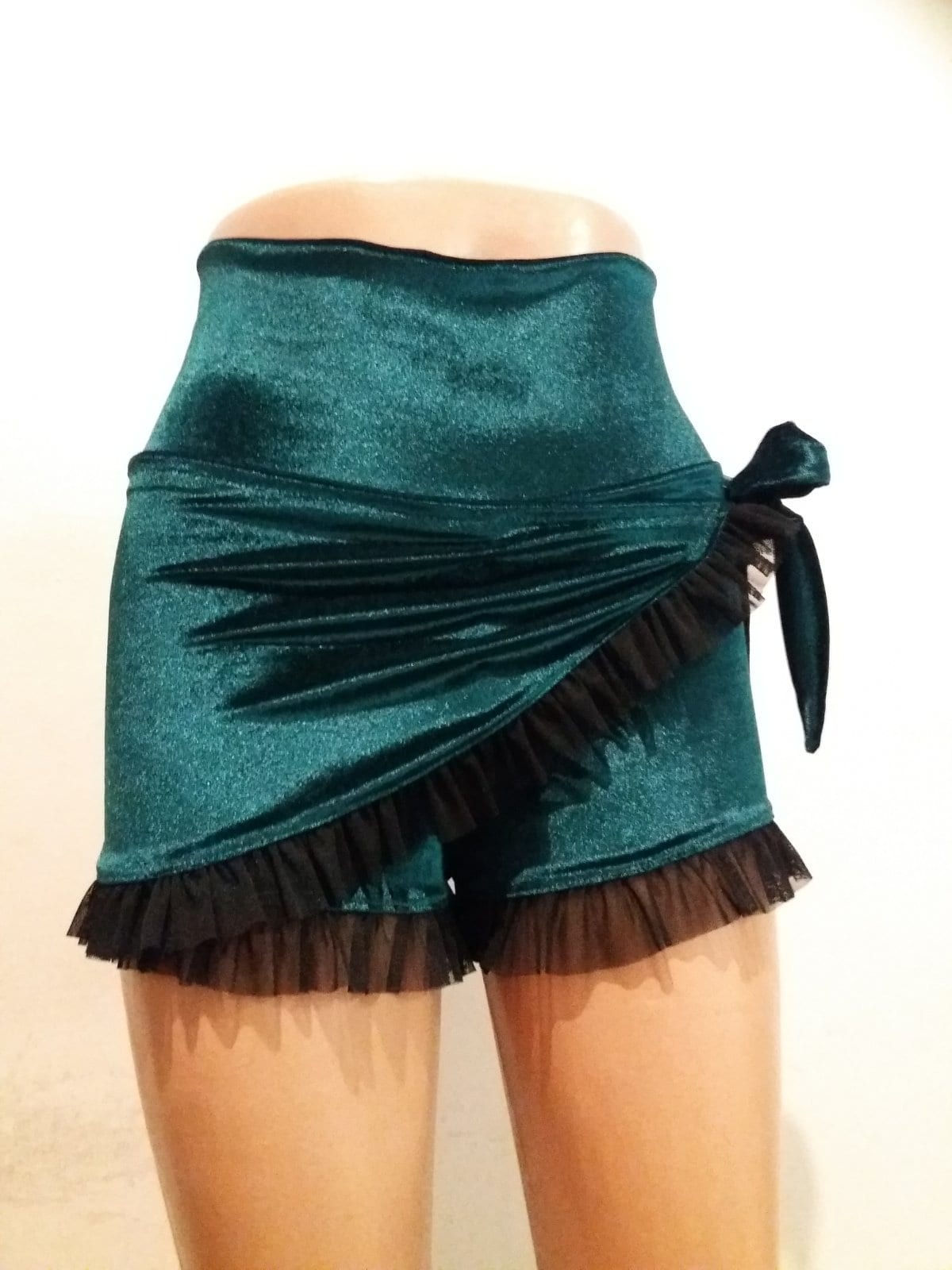 Green Velvet Ruffle Shorts/ Velvet Shorts/ Booty Shorts/ - Etsy