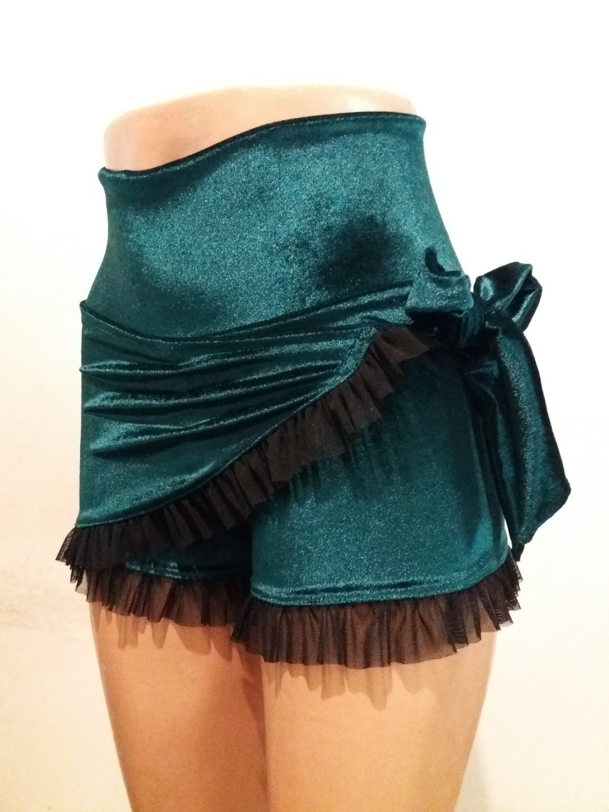 Green Velvet Ruffle Shorts/ Velvet Shorts/ Booty Shorts/ - Etsy