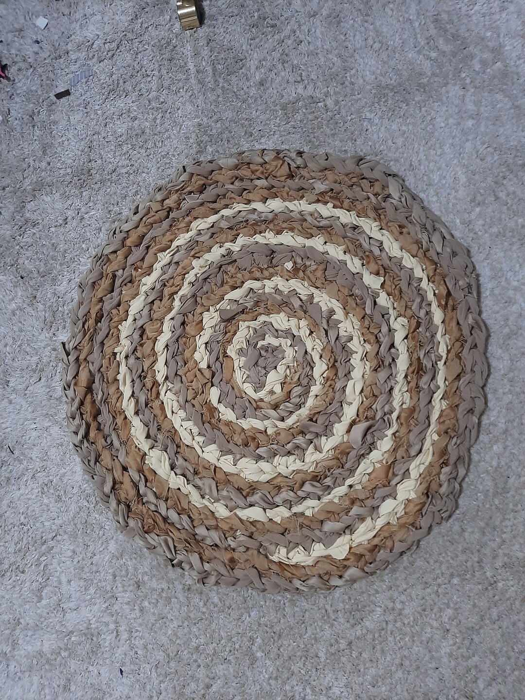 Handmade Coffee Inspired Tan Swirl Upcycled Crochet Rug - Etsy