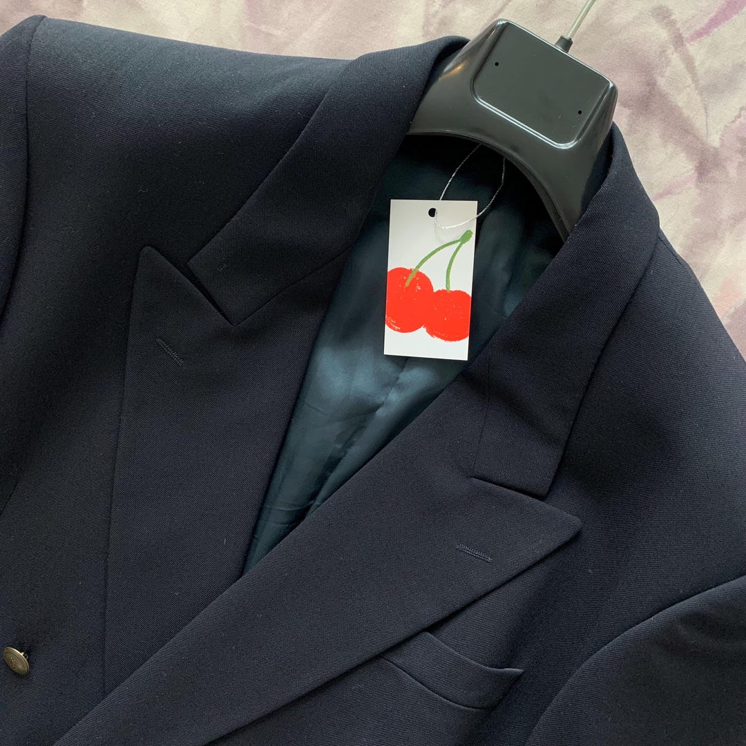 Yves Saint Laurent 40/m 80s Mens Pure Wool Gabardine Double Breasted ...