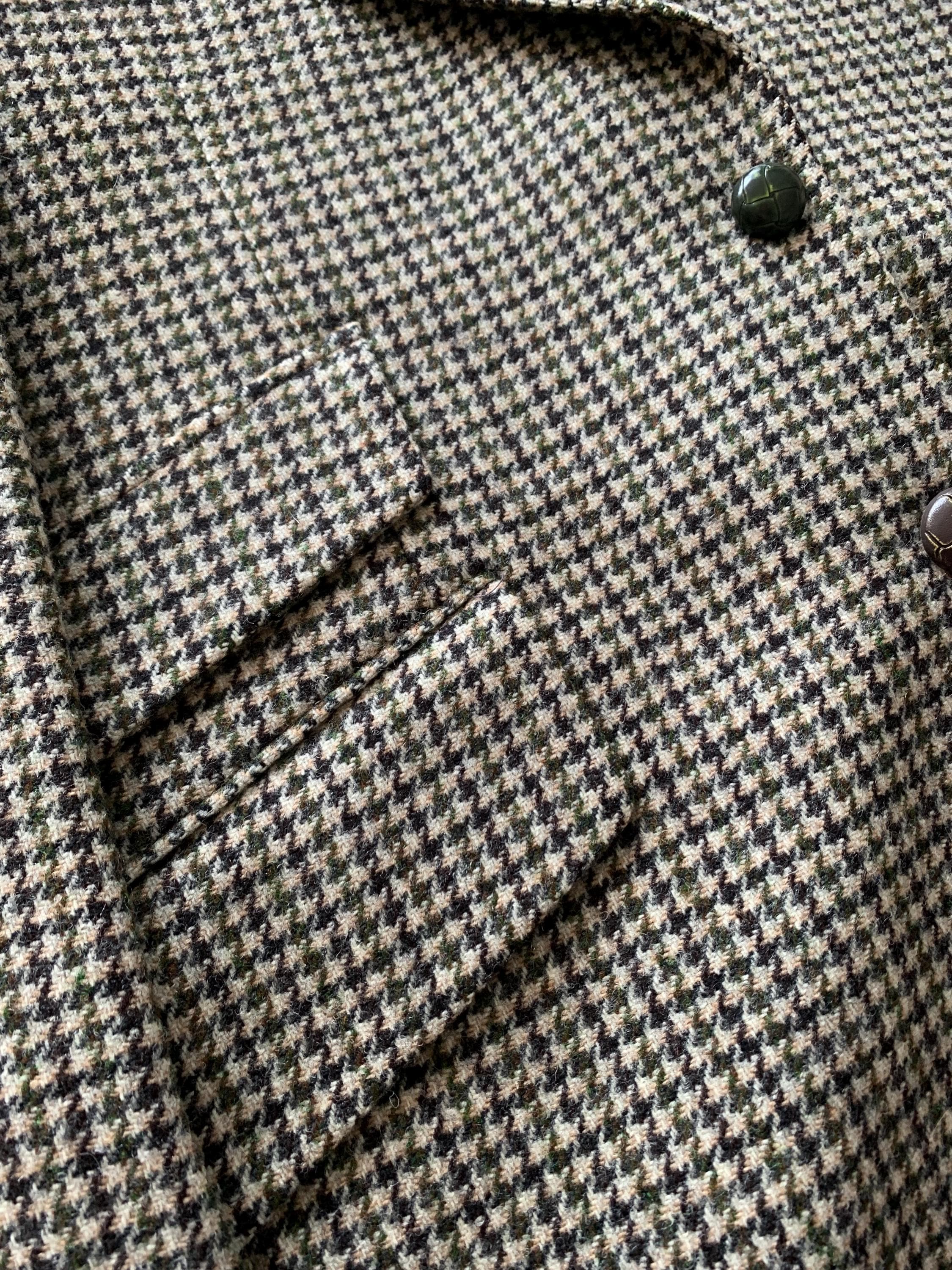Simpsons (42/large) 70s Mens Harris Tweed Pure Wool Houndstooth Classic ...