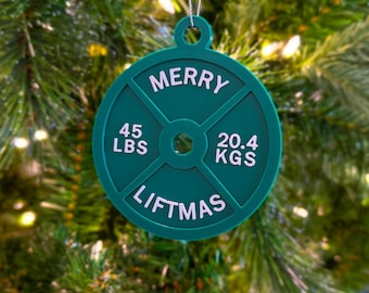 Merry Liftmas Christmas Decoration ( Gym - Weight Plate - Ornament ...