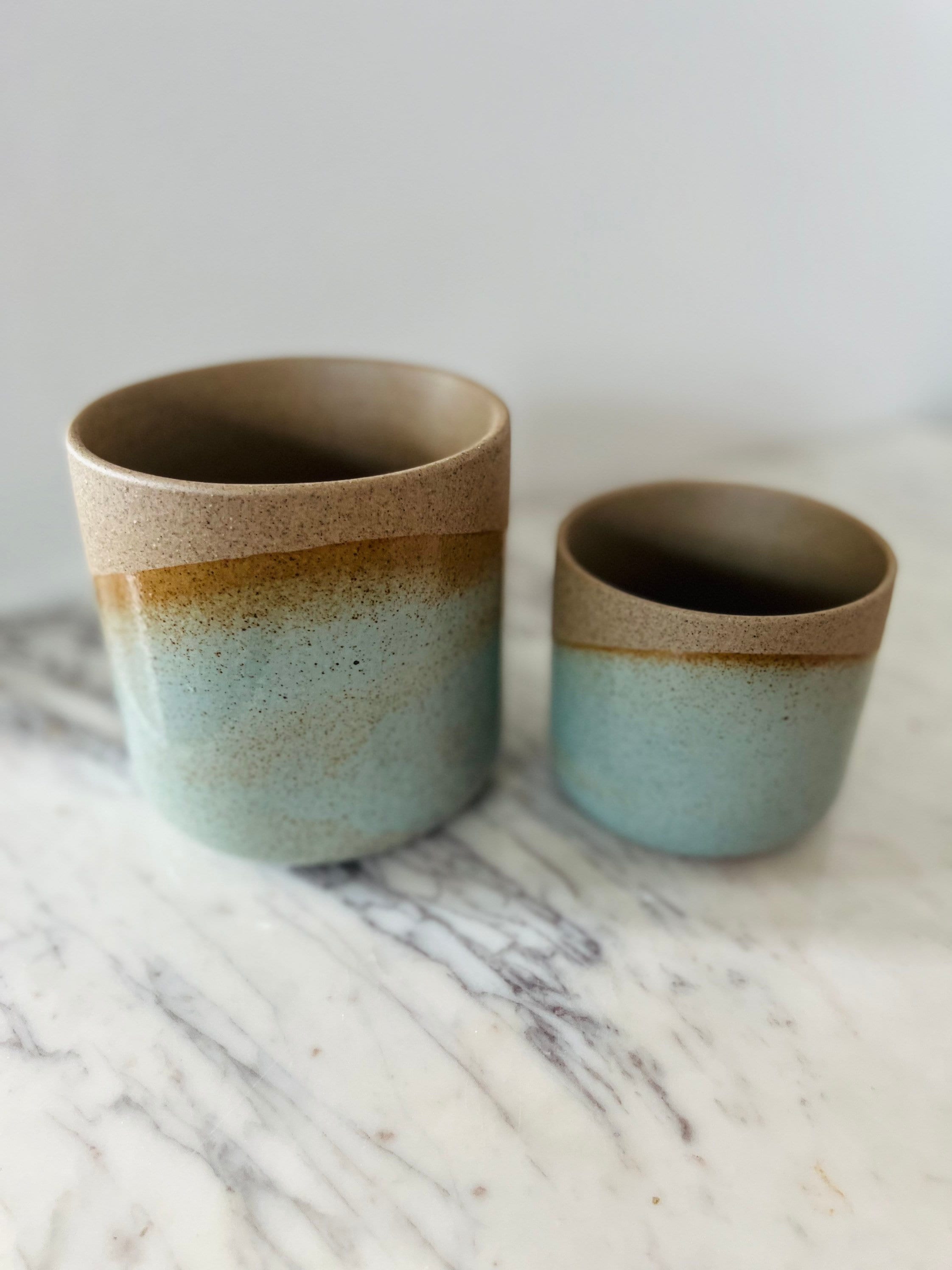 Grayson Planter Speckled Two Tone Ceramic Planter Plant - Etsy