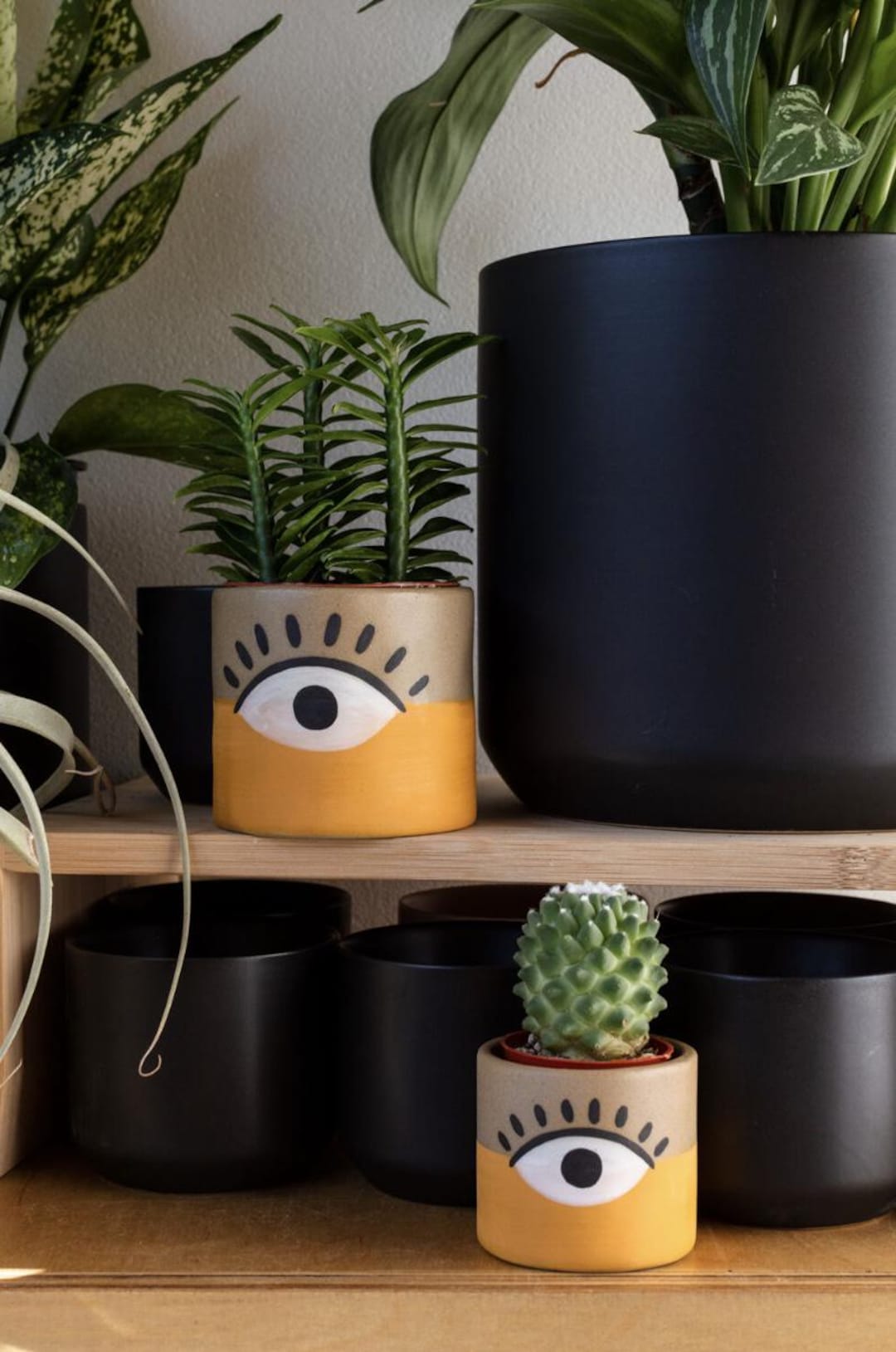 Eye on the Prize Pot - New Age Decor - Mustard Yellow Pot for Plants - Etsy