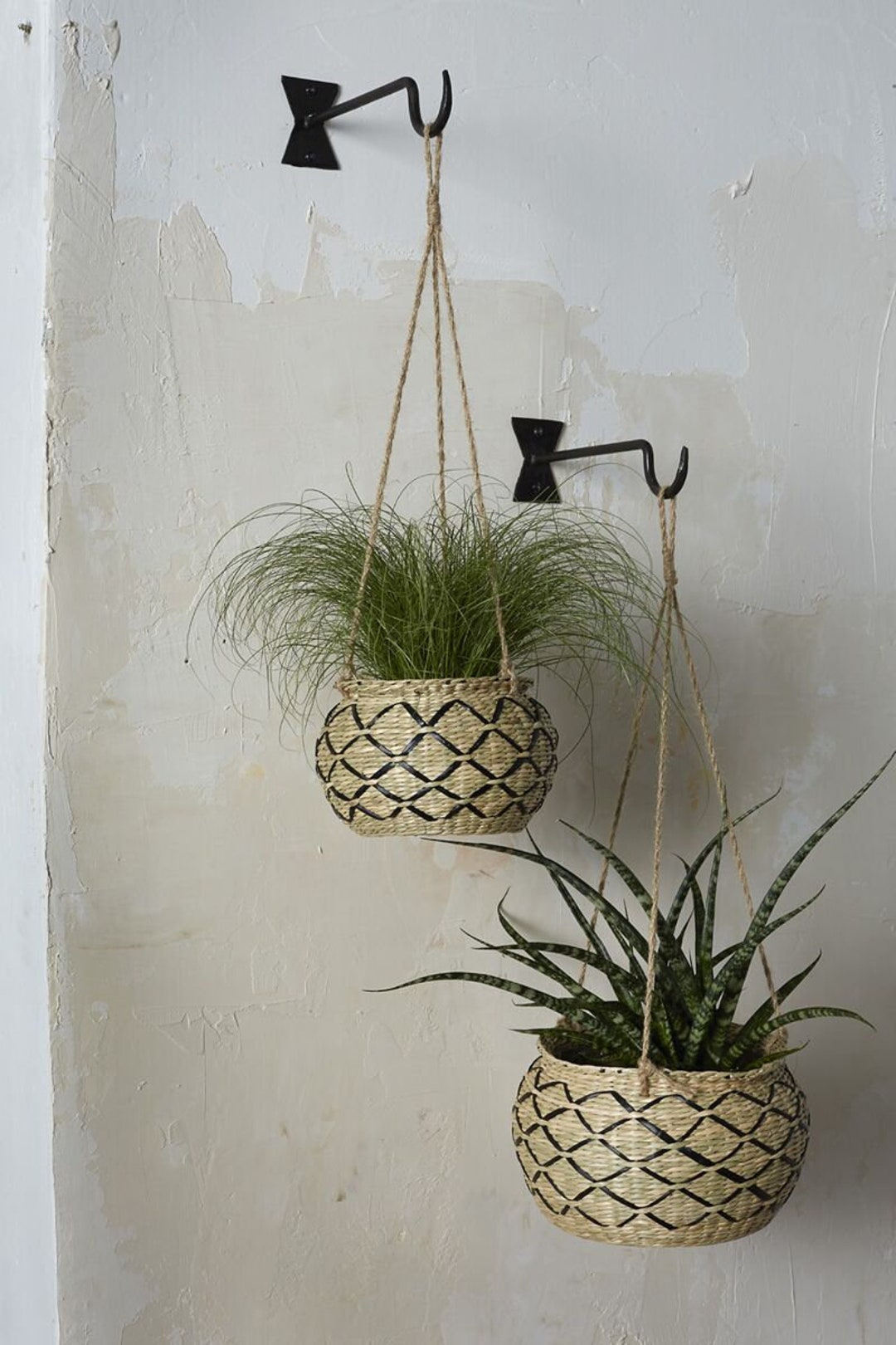 Woven Planter Wicker Hanging Planter Boho Decor - Etsy