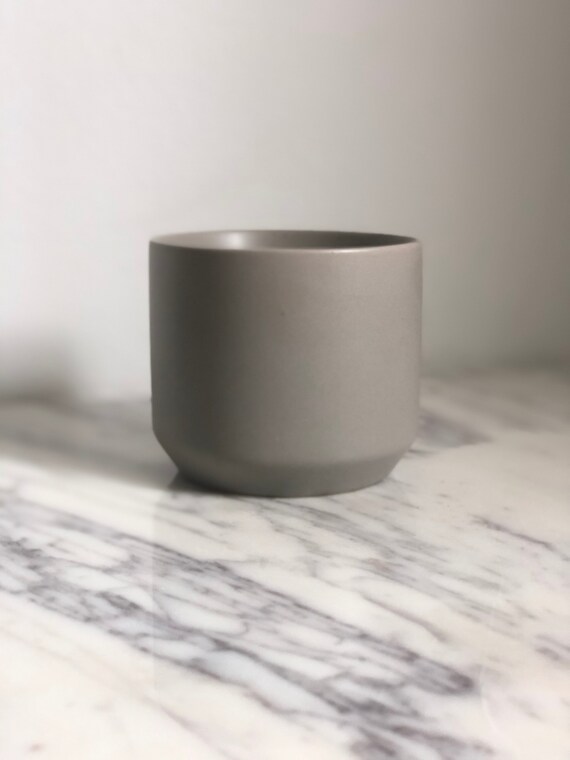 Modern Matte Pot Neutral Tone Grey Planter - Etsy