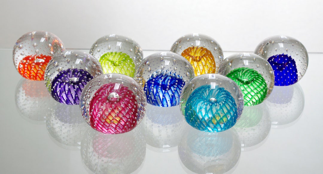 Bubble Glass Paperweights - Etsy