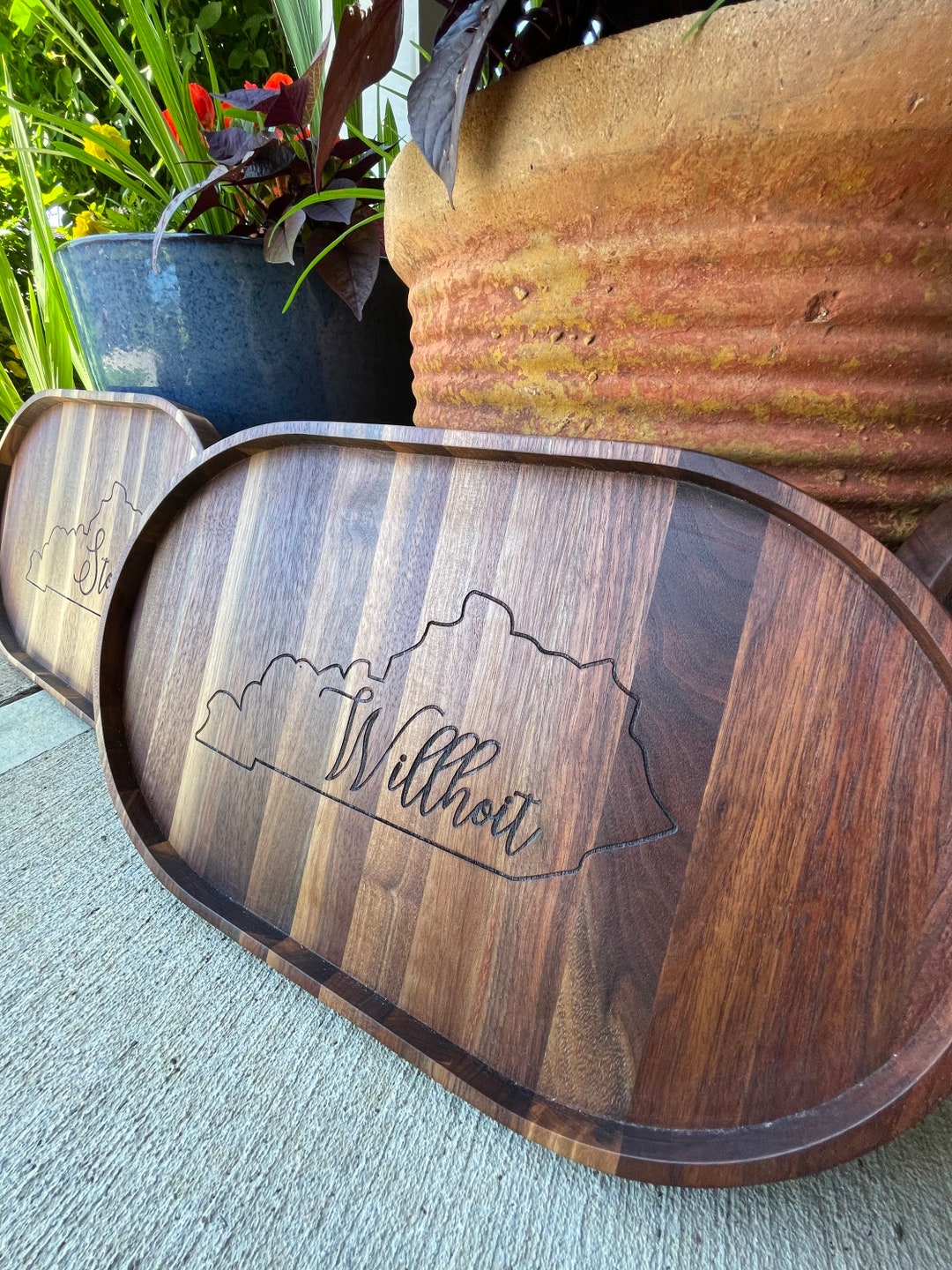 Large Wood Bar Tray - Coffee Table Tray - Ottoman Tray - Valey Tray ...