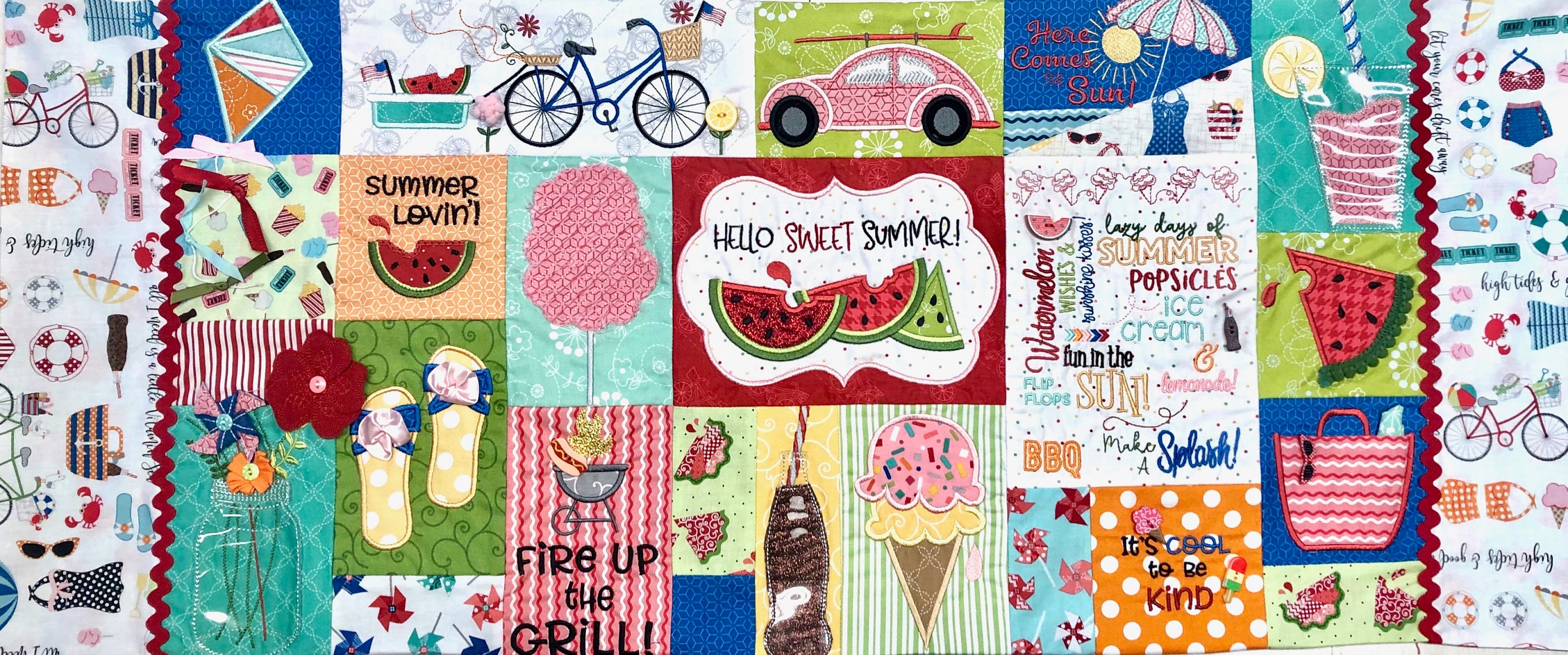 Summer Bench Pillow Pattern (includes 1 Embroidery Design) - Etsy