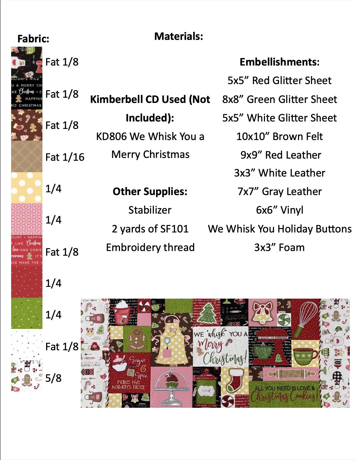 We Whisk You a Merry Christmas Bench Pillow Pattern - Pattern Only (no ...
