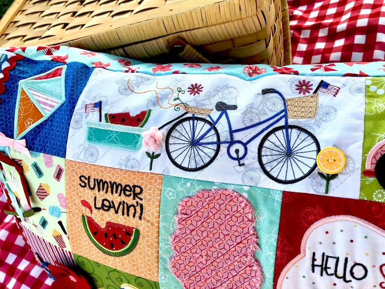 Summer Bench Pillow Pattern (includes 1 Embroidery Design) - Etsy
