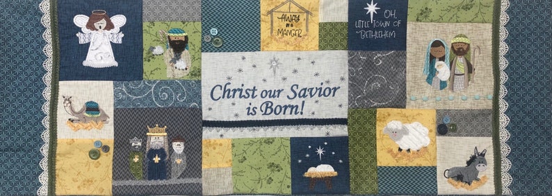 Nativity Bench Pillow Pattern (includes 1 Original Embroidery Design ...