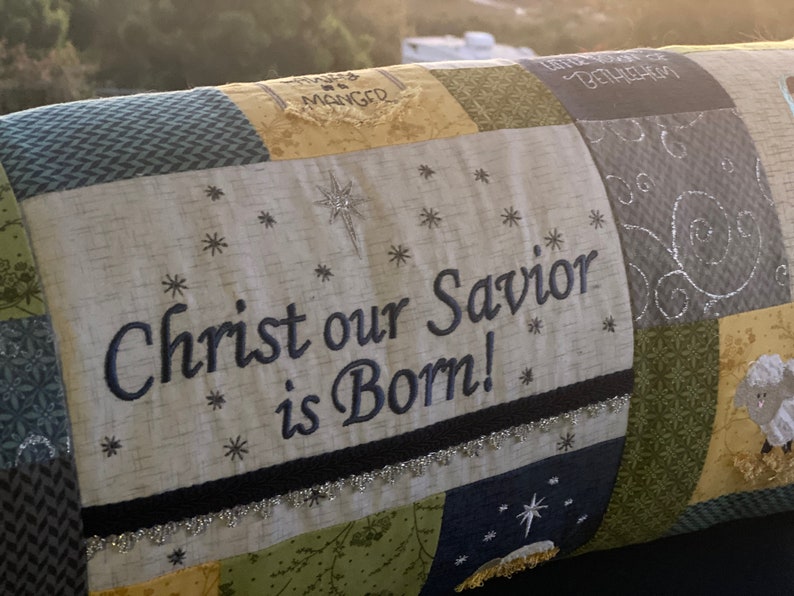 Nativity Bench Pillow Pattern (includes 1 Original Embroidery Design ...