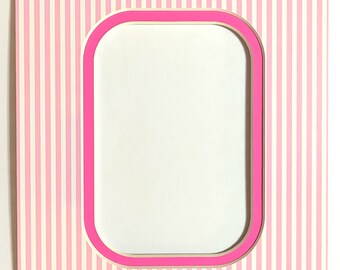 Pink Stripe Rounded Corners Cut Double Layer Photo Mat - Etsy