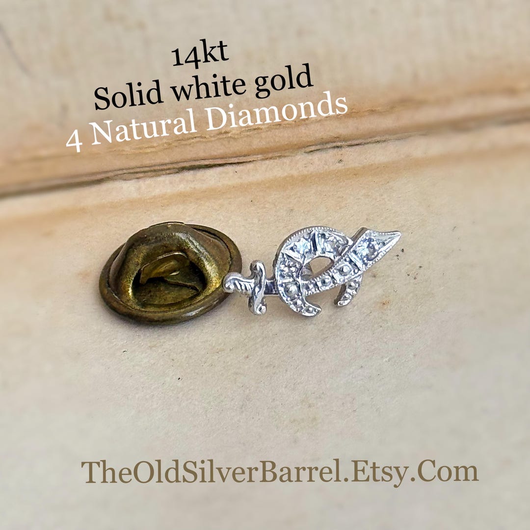 Vintage 14k Shriners Scimitar Pin, 14k Masonic Tie Tack, Masonic Lapel ...