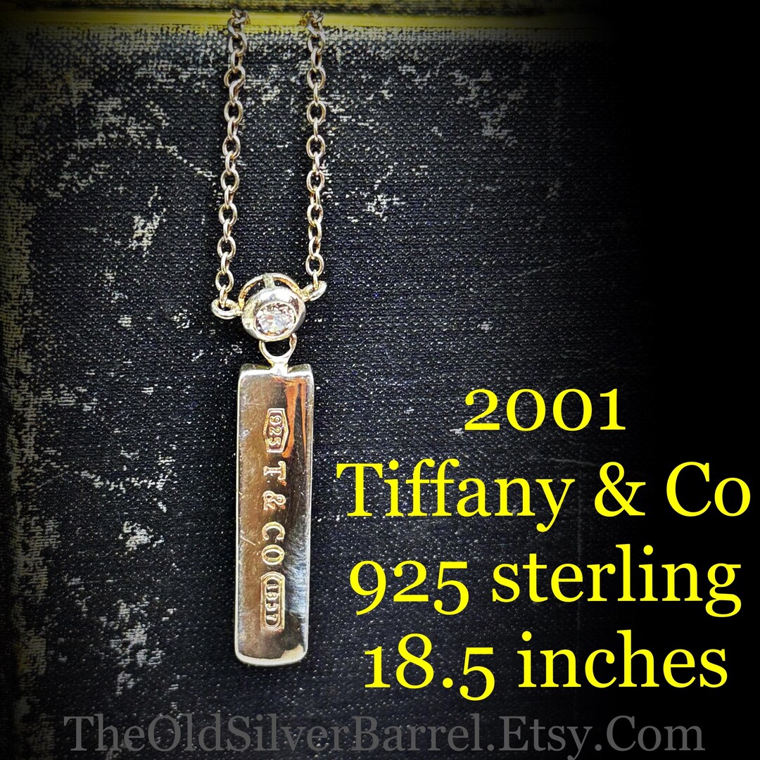 Tiffany & Co 1837 Bar Necklace From 2001, Tiffany Diamond Bar, Vintage ...