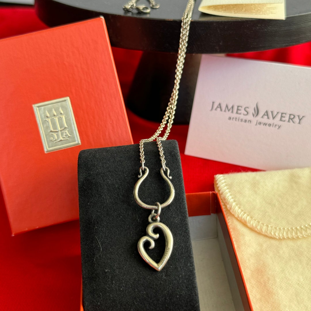 Vintage James Avery Heart Charm Necklace, Avery Changeable Charm ...
