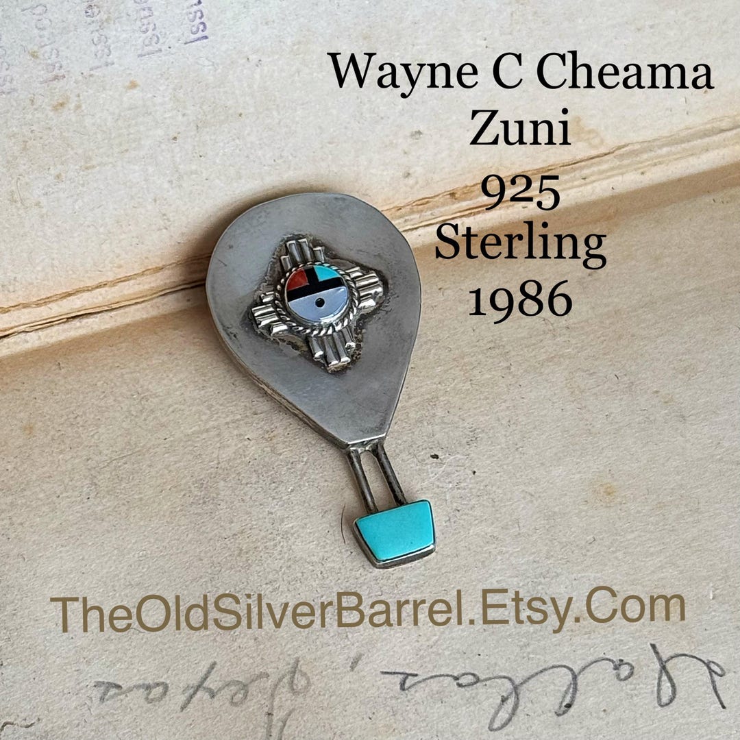 Vintage Zuni Hot Air Balloon Sun Face Pin Pendant, C Cheama, Turquoise ...