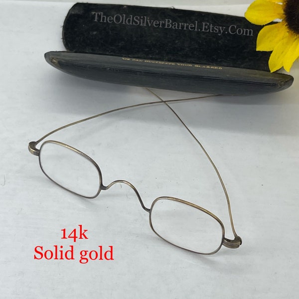 Antique 14k Gold Glasses - Etsy
