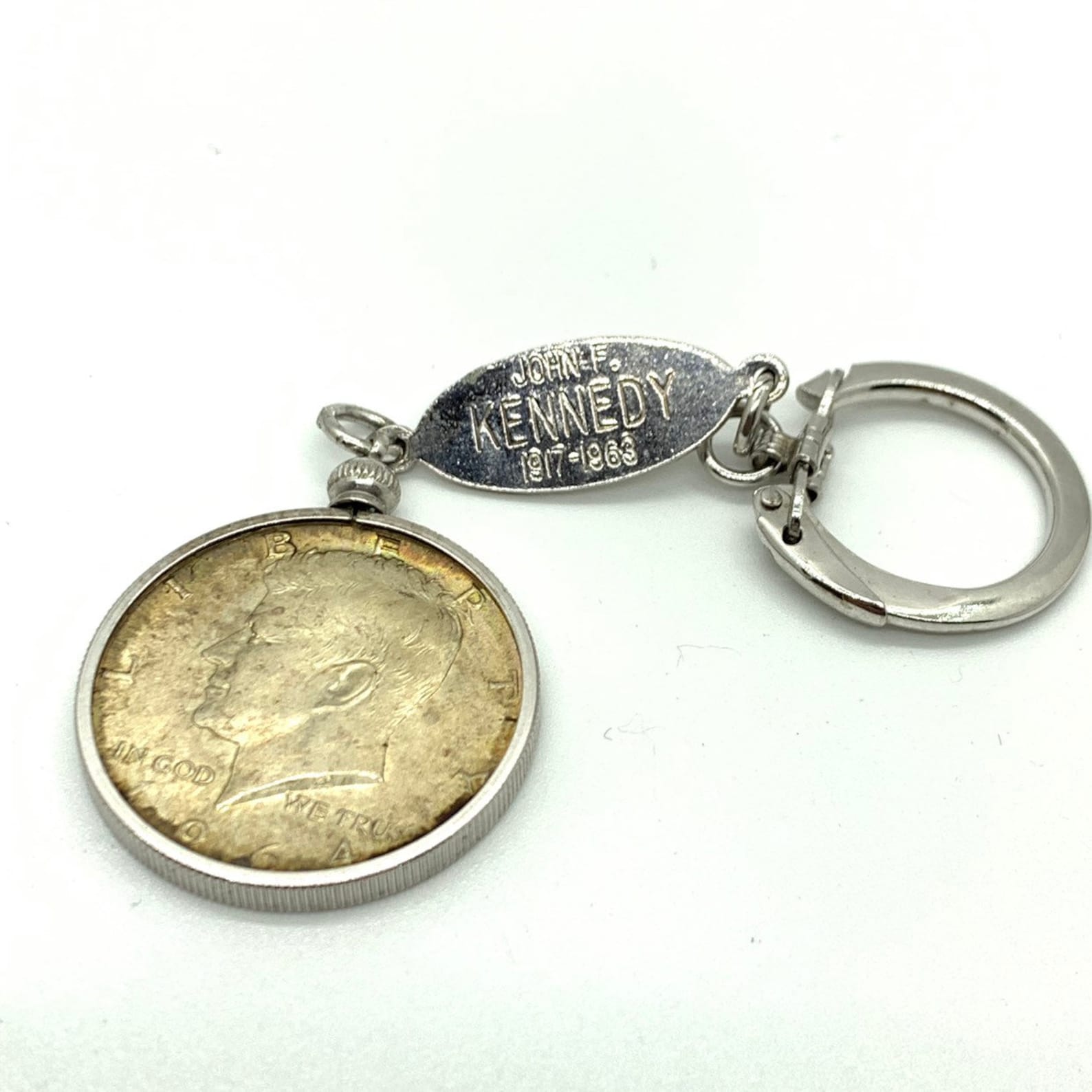 1964 Half Dollar Keychain, Jfk Coin Keychain, 90% Silver Coin Keychain ...