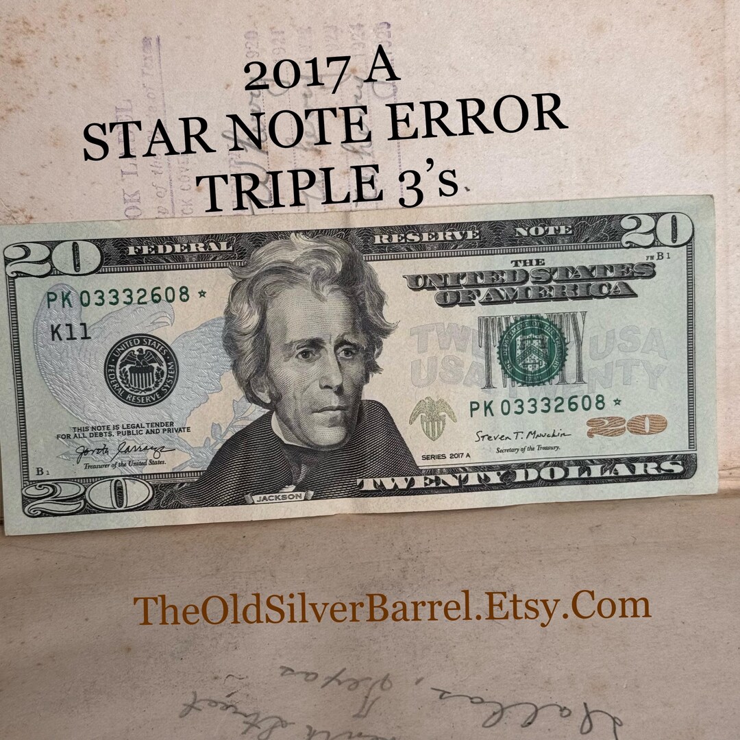 Rare Star Note Error 20 Dollar Bill, 2017A, Rare 20 Bill, Error ...