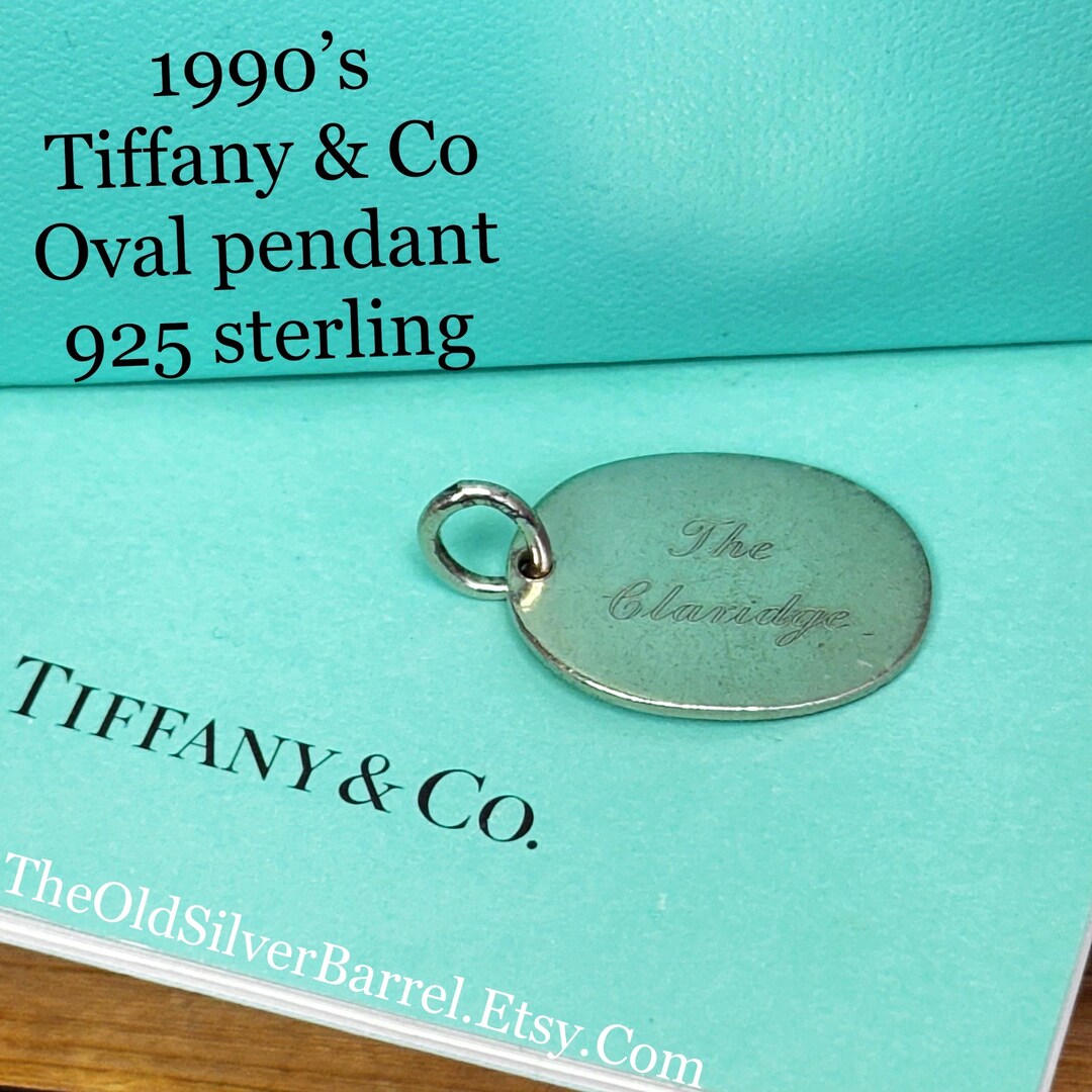 1990’s Tiffany & Co Oval Sterling Pendant, Tiffany Sterling, Vintage ...