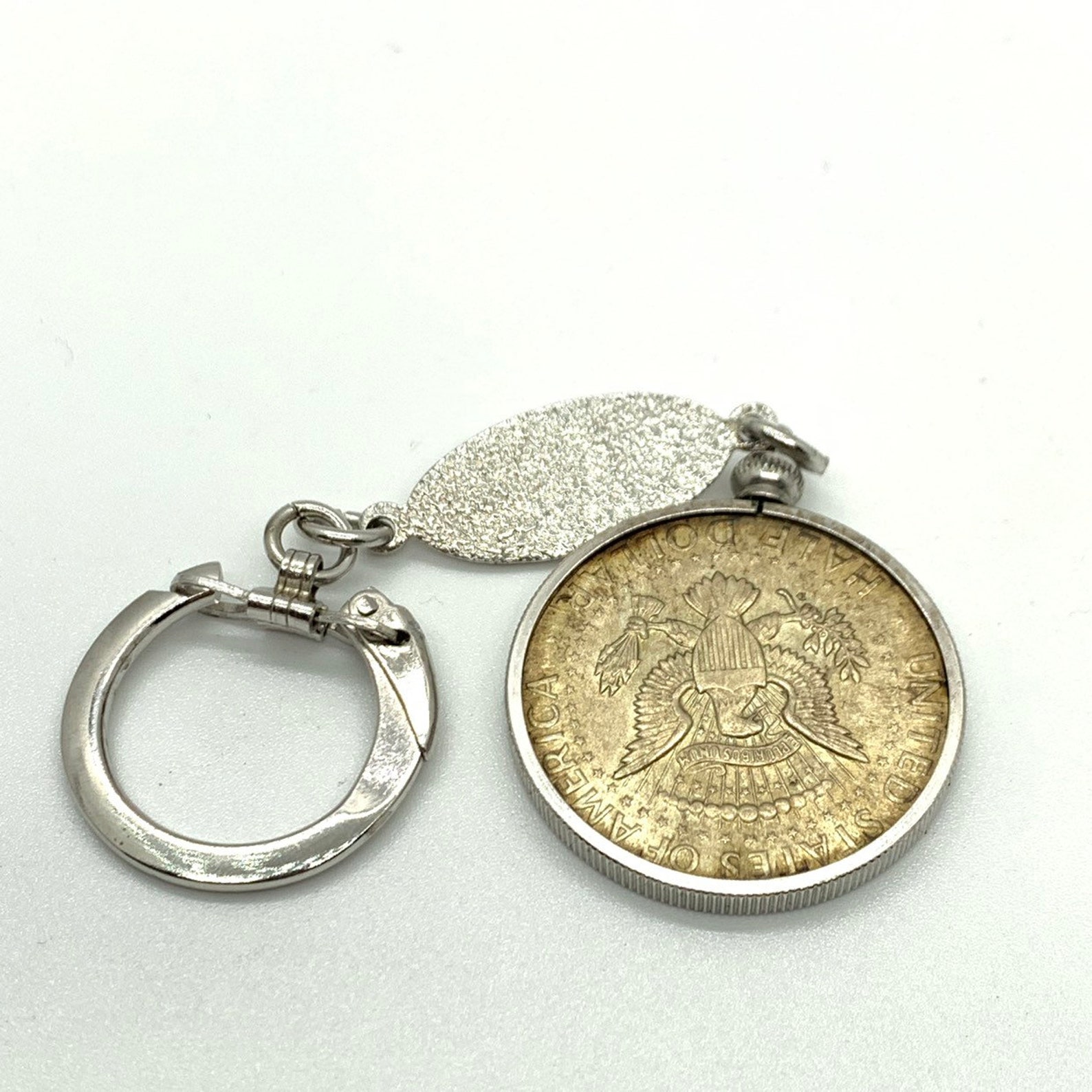 1964 Half Dollar Keychain, Jfk Coin Keychain, 90% Silver Coin Keychain ...