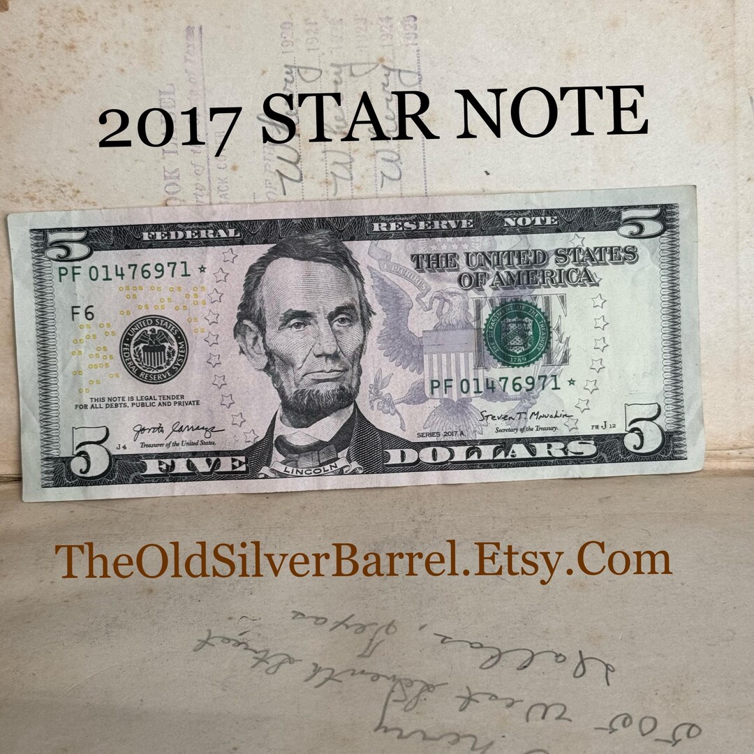 Rare Star Note Error 5 Dollar Bill, 2017, Rare 5 Bill, Error Currency ...