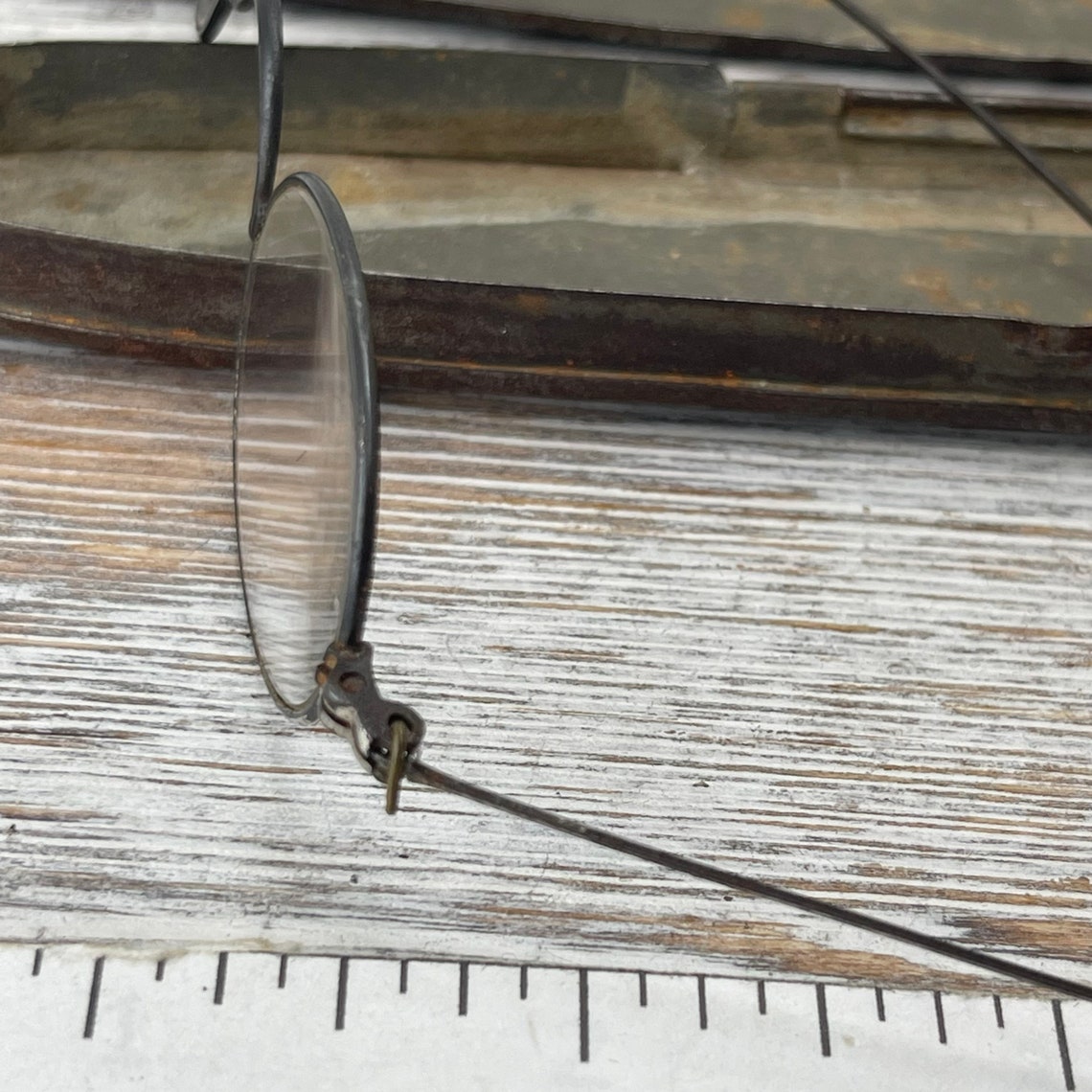 Vintage Oval Wire Eyeglasses With Case Windsor Style Antique - Etsy