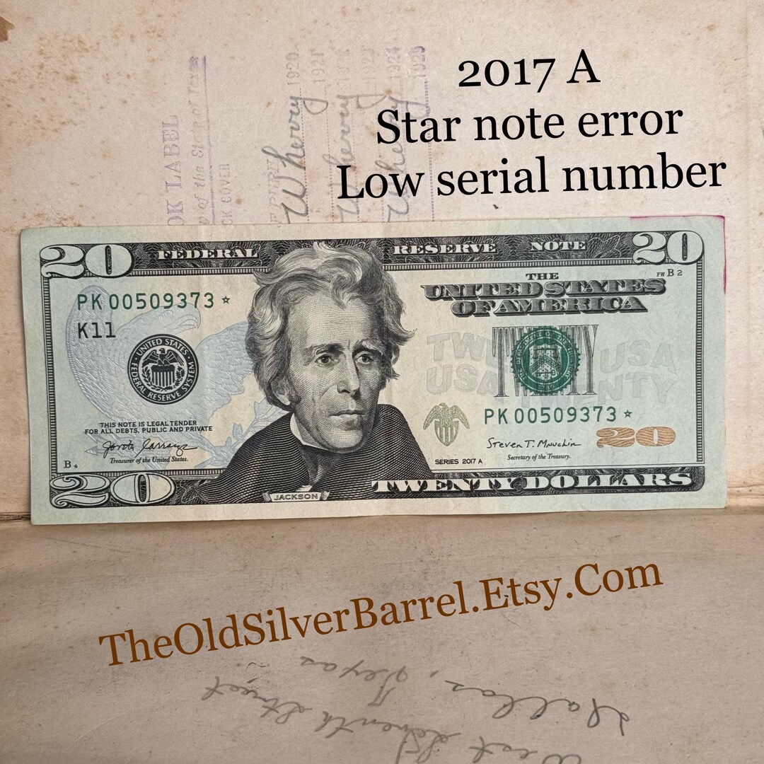 Rare Star Note Error 20 Dollar Bill, 2017A, Rare 20 Bill, Error ...