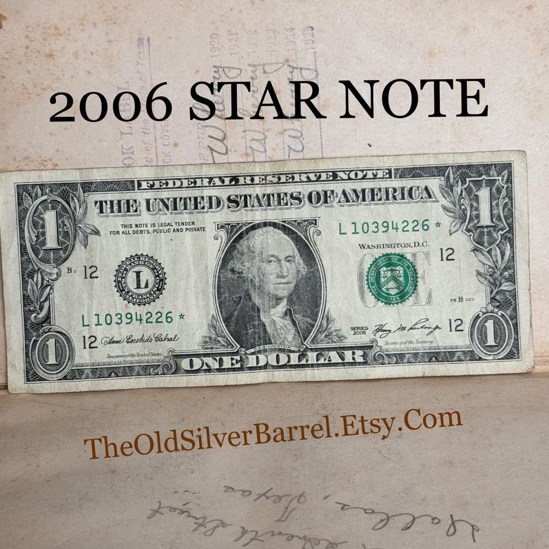 Rare Star Note Error 1 Dollar Bill, 2006, Rare 1 Bill, Error Currency ...