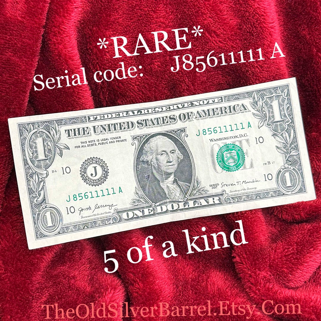 Rare 1 Dollar Bill Serial Numbers, 5 Ones Serial Number, 5 of a Kind ...