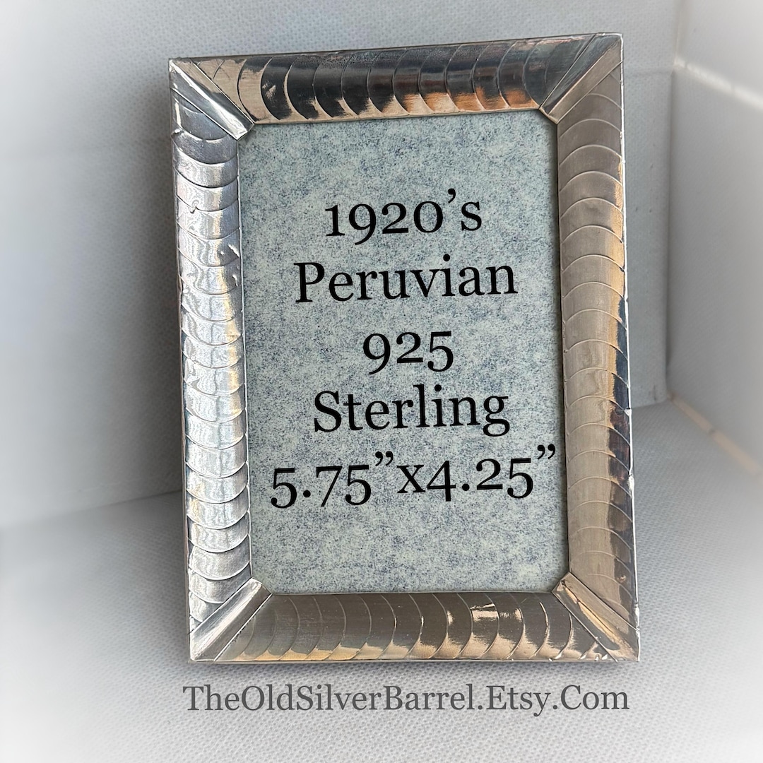 1920’s Peruvian Sterling Silver Picture Frame, 5.75x4.25, Hand Made ...