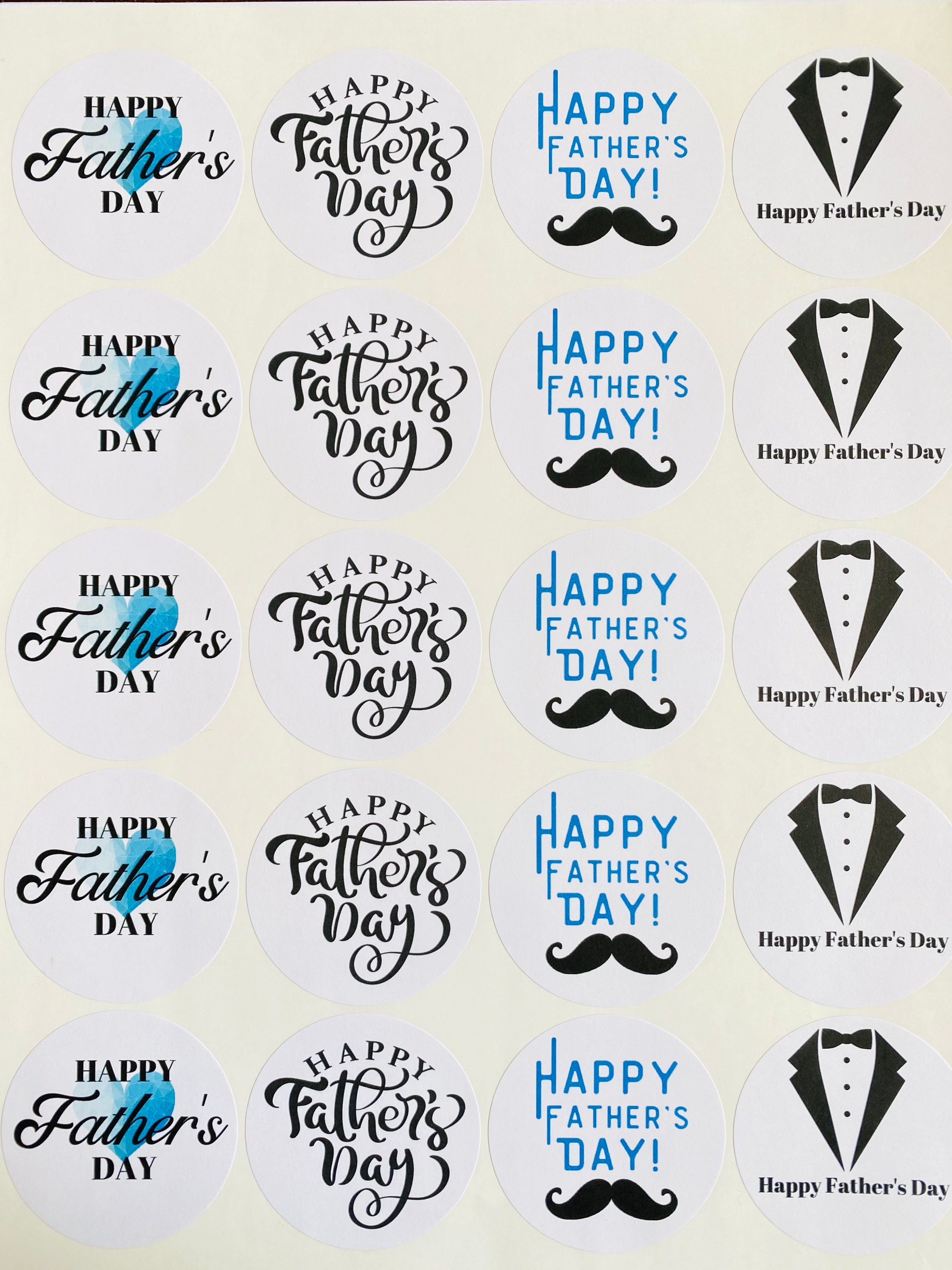 Fathers Day Matte Stickers Labels Happy Fathers Day - Etsy