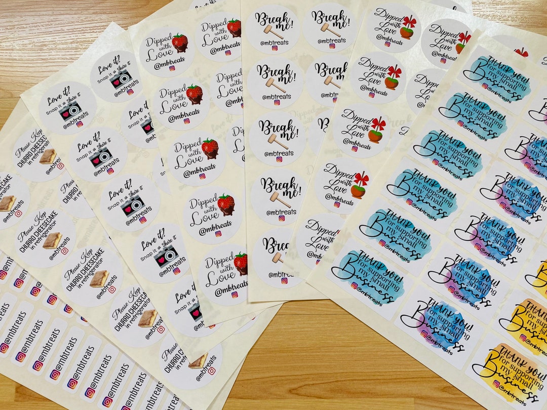 Bakers / Sweets Maker Personalized Sticker Bundle Labels 1 for Homemade ...