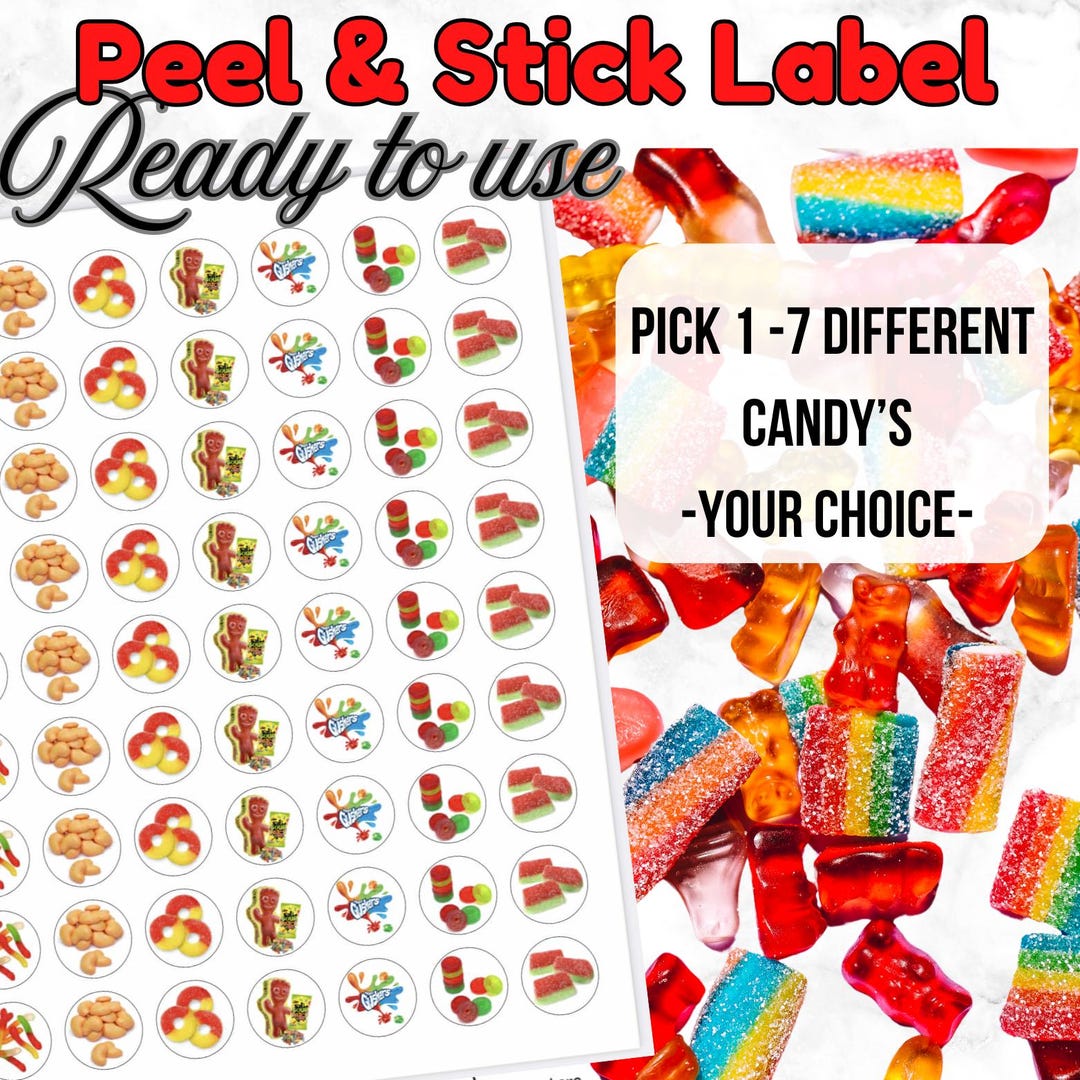 Chili Gummies / Candies Sticker Labels Personalized Custom - Etsy
