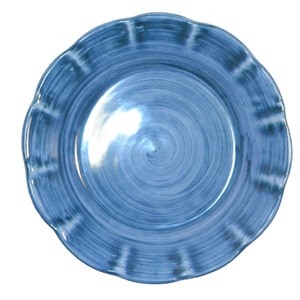 Vietri Hand Made Mediterranean Blue Plain Dinner Plate. Made in Italy ...