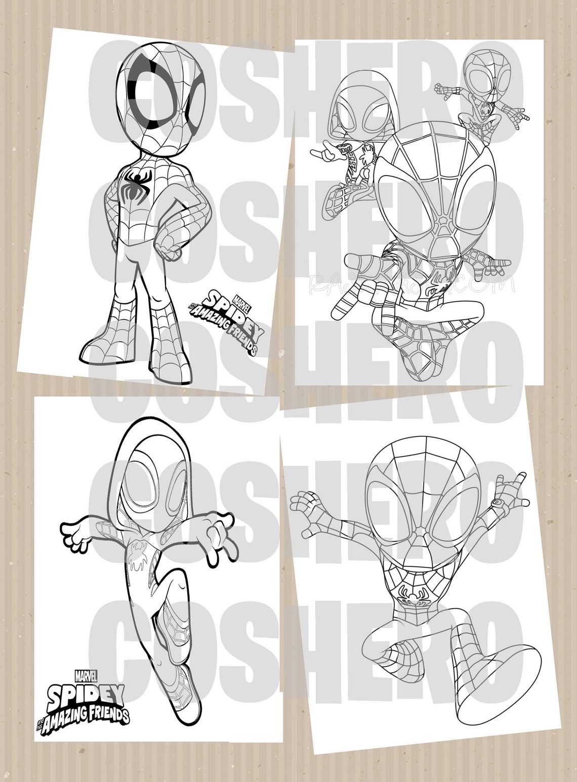 Spidey Mini Coloring Pages and Crayons Spidey Birthday Party - Etsy
