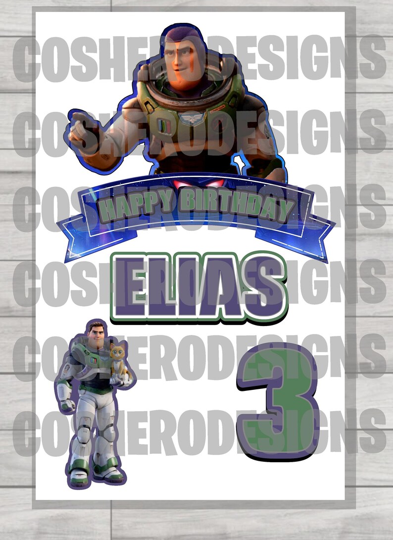 Buzz Lightyear Cake Topper Buzz Lightyear Birthday Topper - Etsy