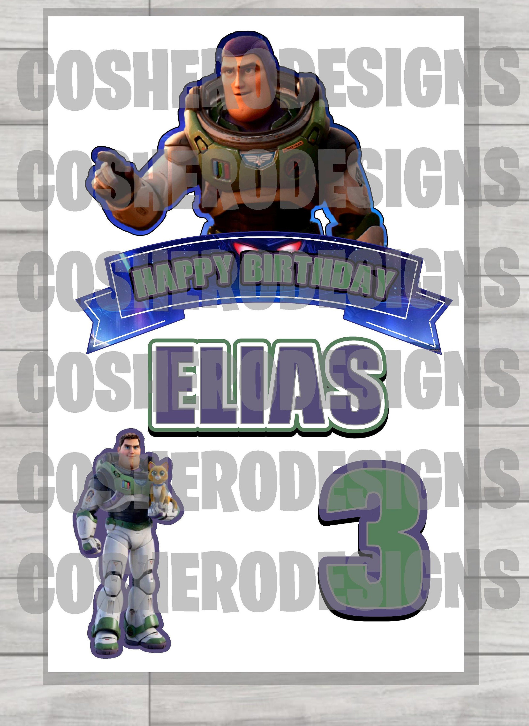 Buzz Lightyear Cake Topper Buzz Lightyear Birthday Topper - Etsy