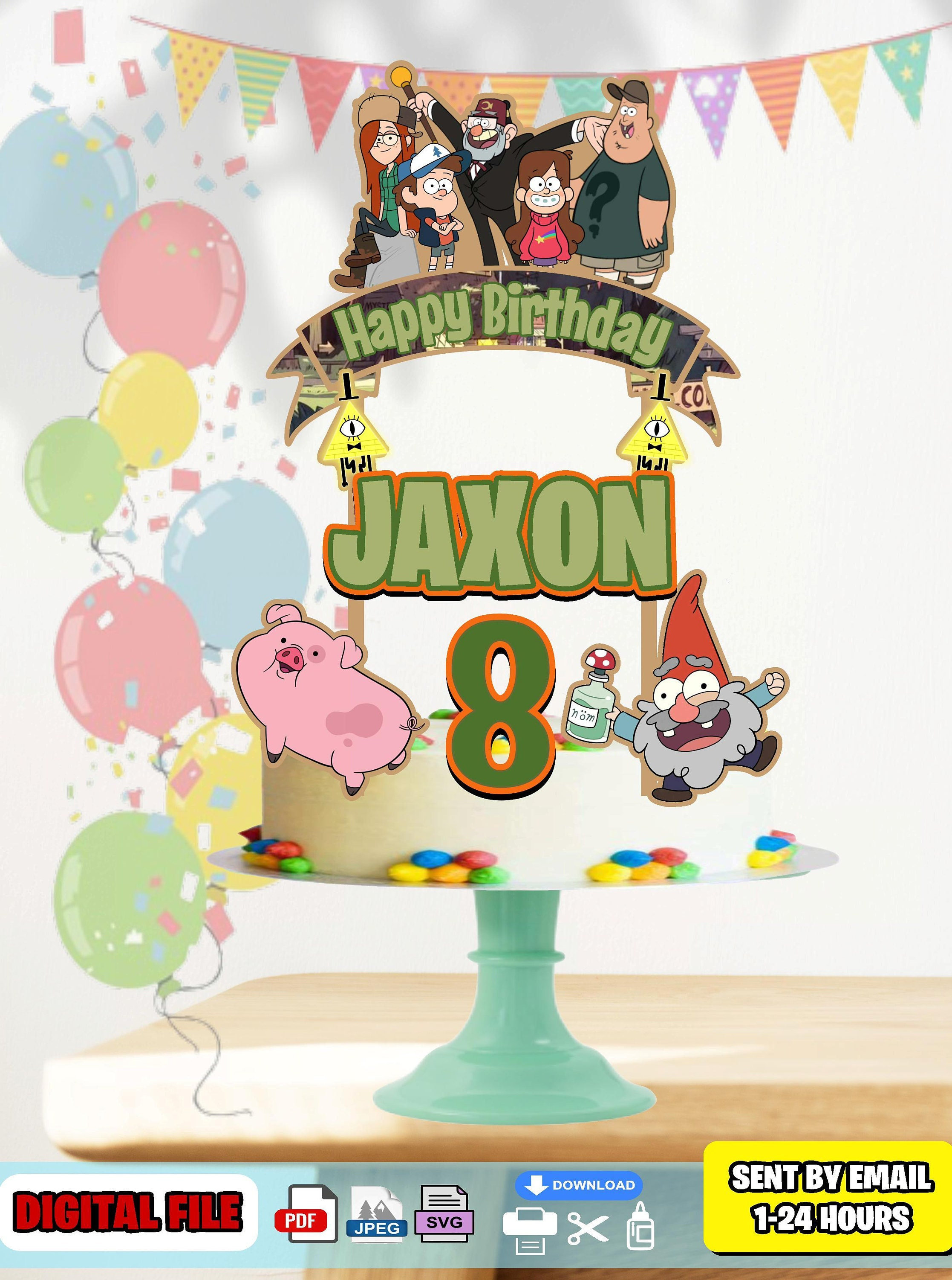 Gravity Falls Cake Topper Gravity Falls Banner Gravity Falls - Etsy