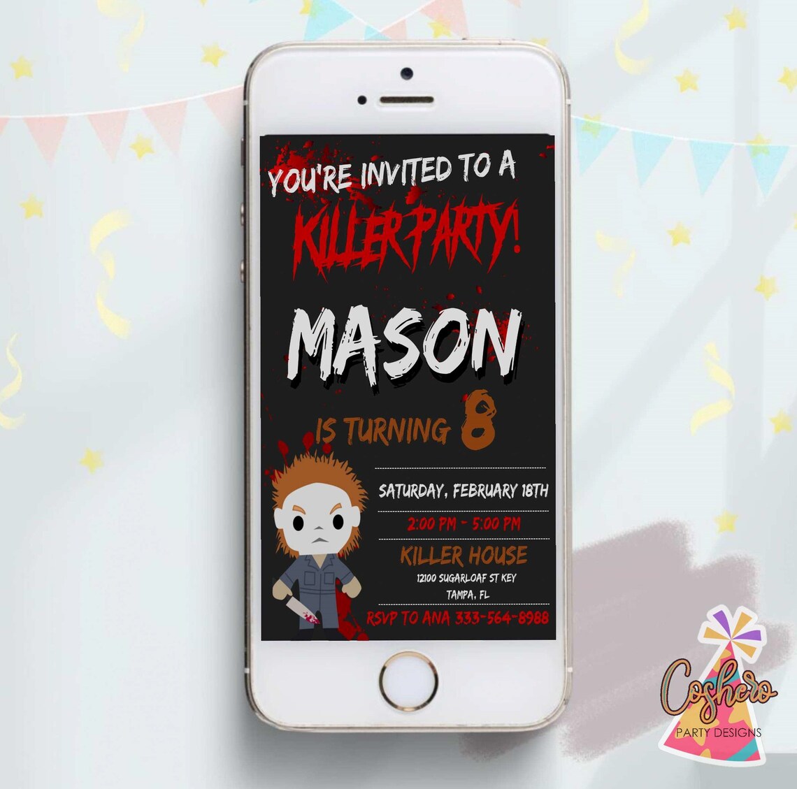 Horror Birthday Invitation Killer Party Invitation Killer - Etsy