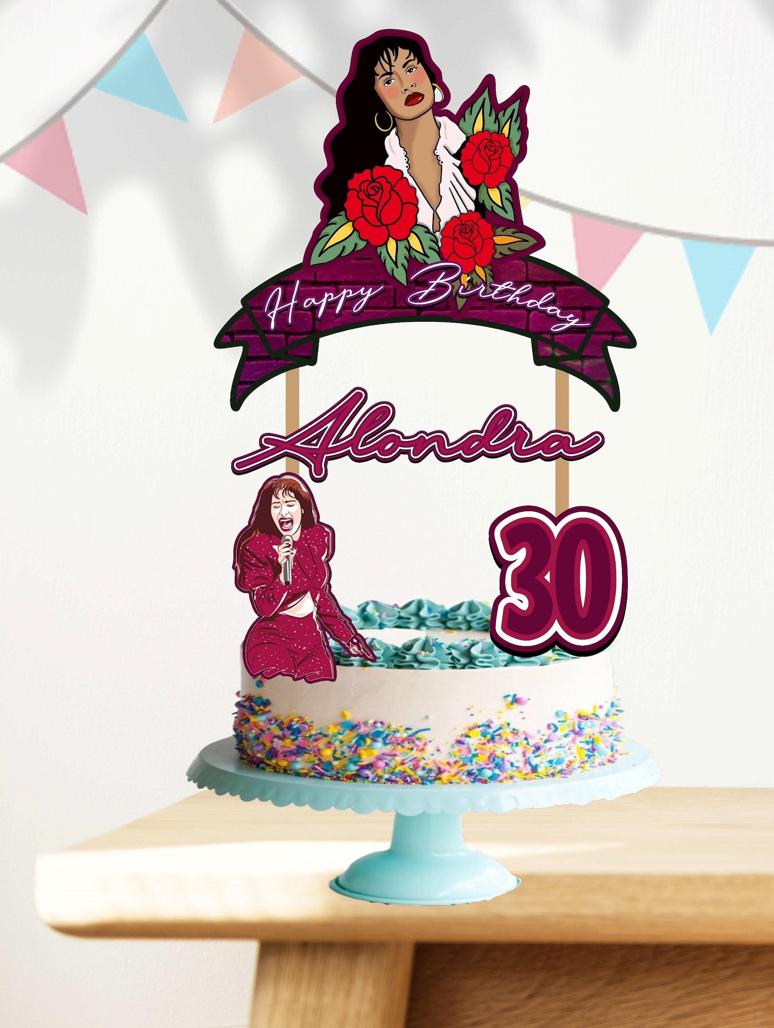 Selena Selena Cake Topper Selena Banner Selena Birthday - Etsy